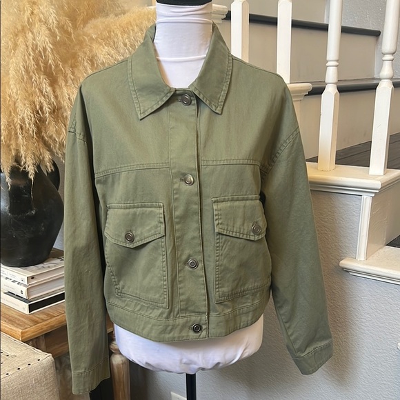 Sebby | Jackets & Coats | Sebby Collection Military Jacket Green Size ...